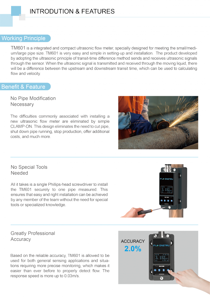 Ultrasonic Flow Meter With Various Output