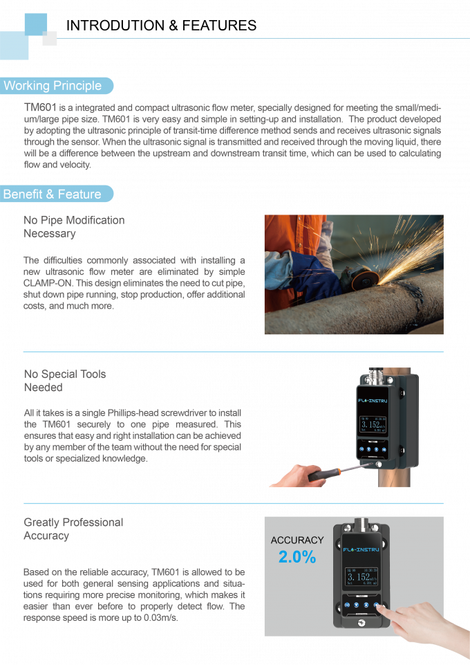 Ultrasonic Flow Meters Easy-to-use Clamp On Technology