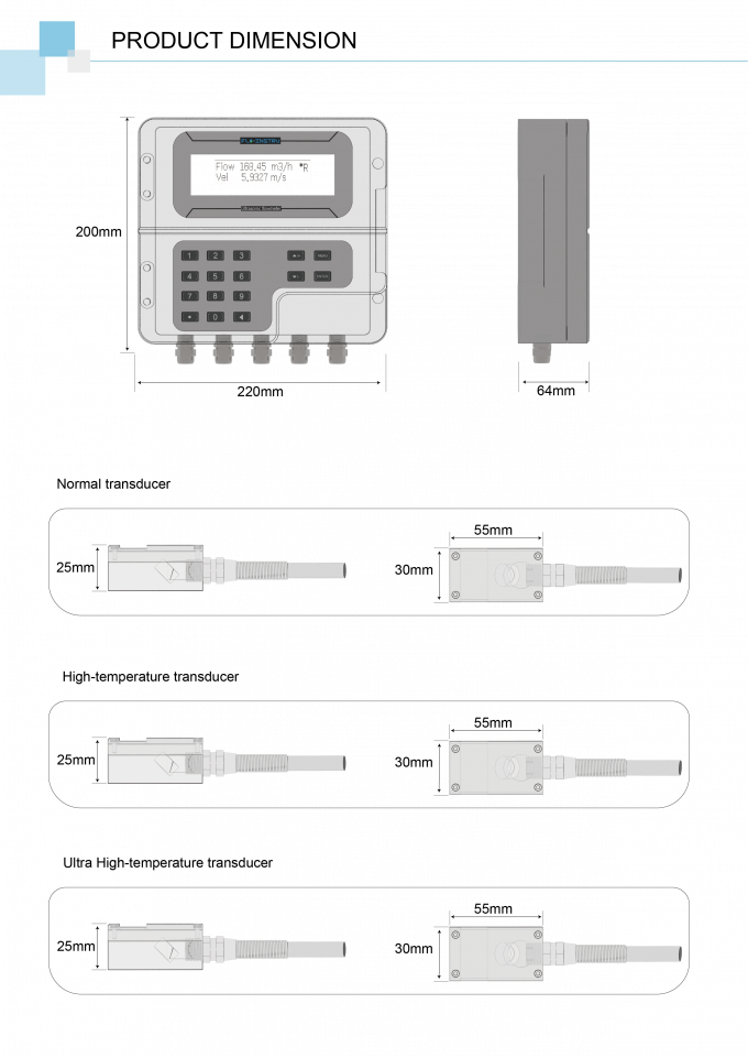 ST502 4-20mA Output Ultrasonic Flowmeter