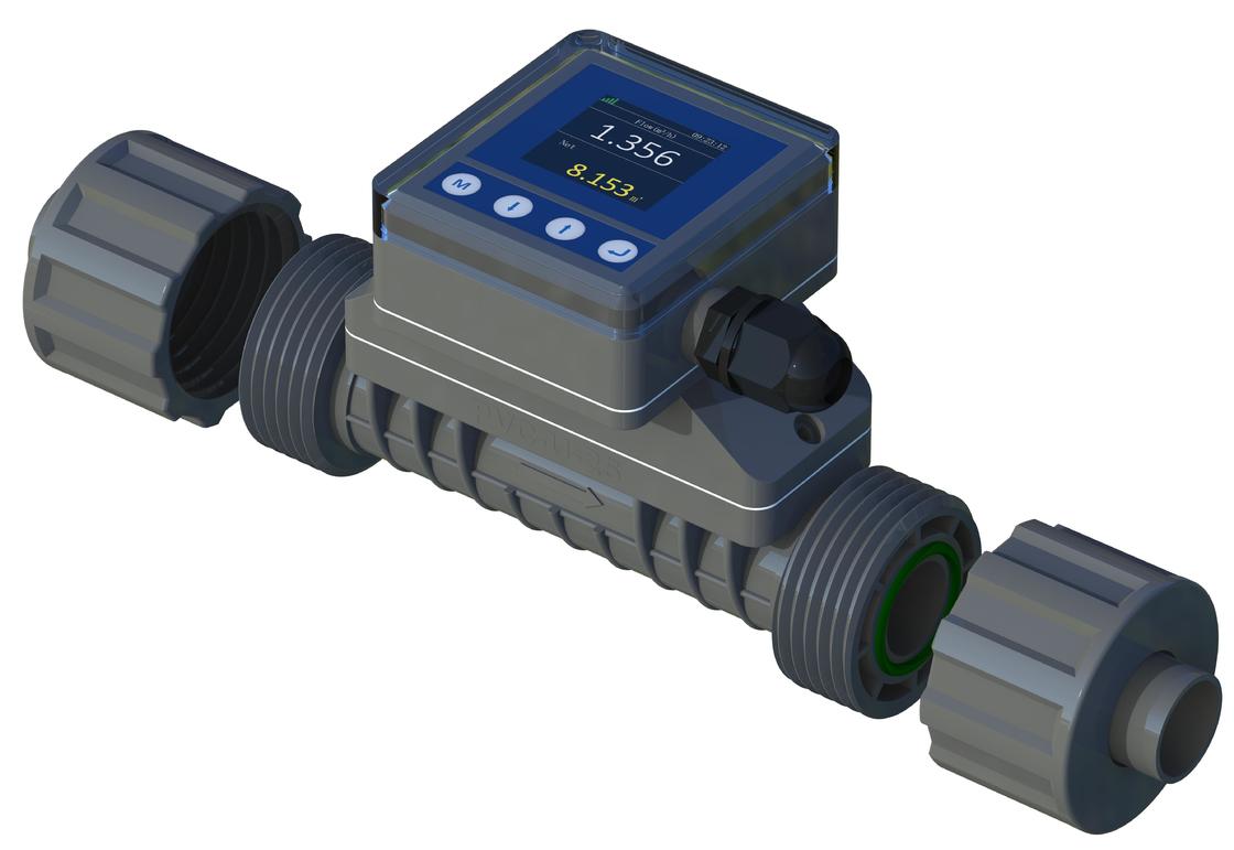 FL101 In-Line Ultrasonic Flow Meter for Water and Chemicals 24V DC RS485