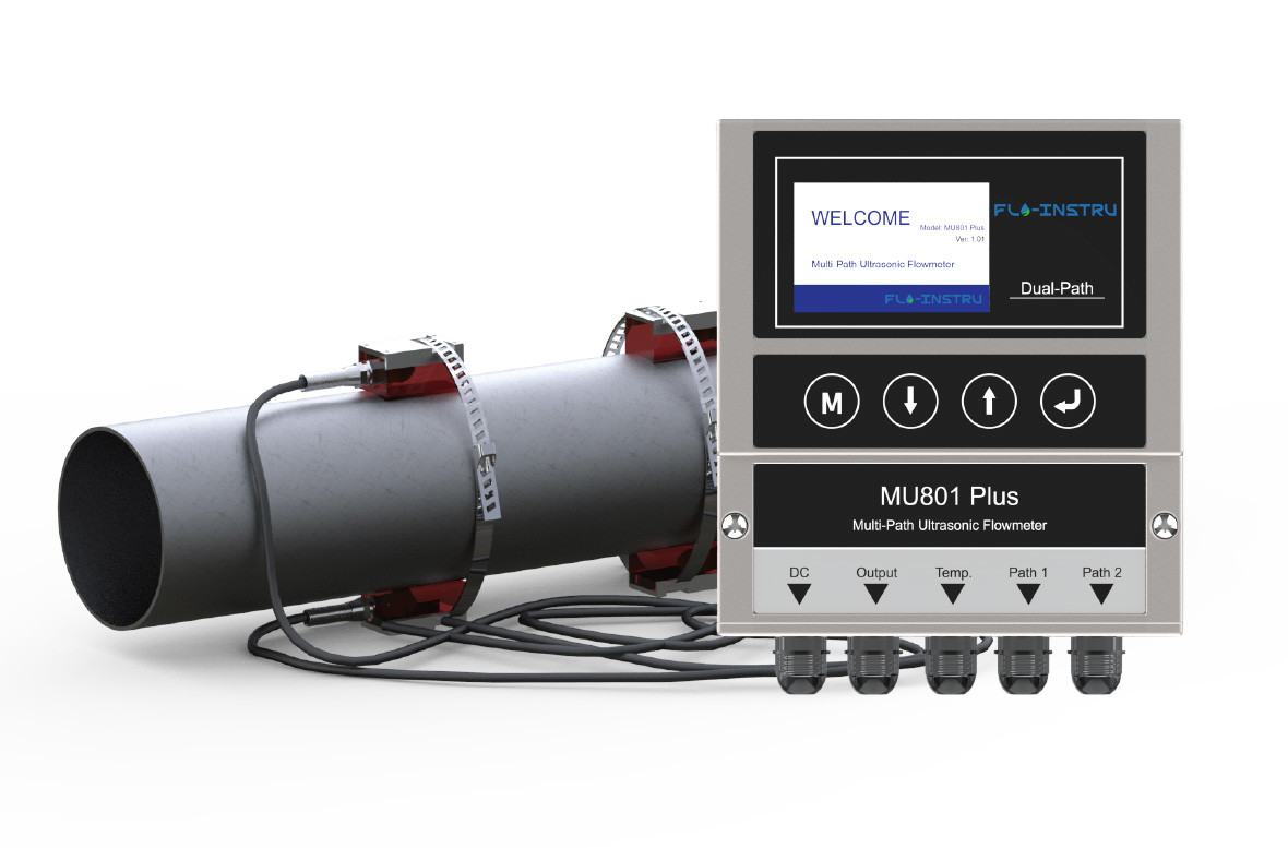 RS485 Multi Path Clamp On Ultrasonic Flowmeter MU801 Plus