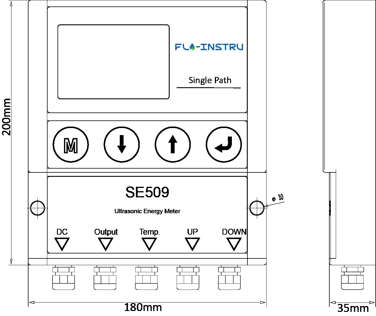 SE509 Separate Ultrasonic Energy Flowmeter For Low Cost