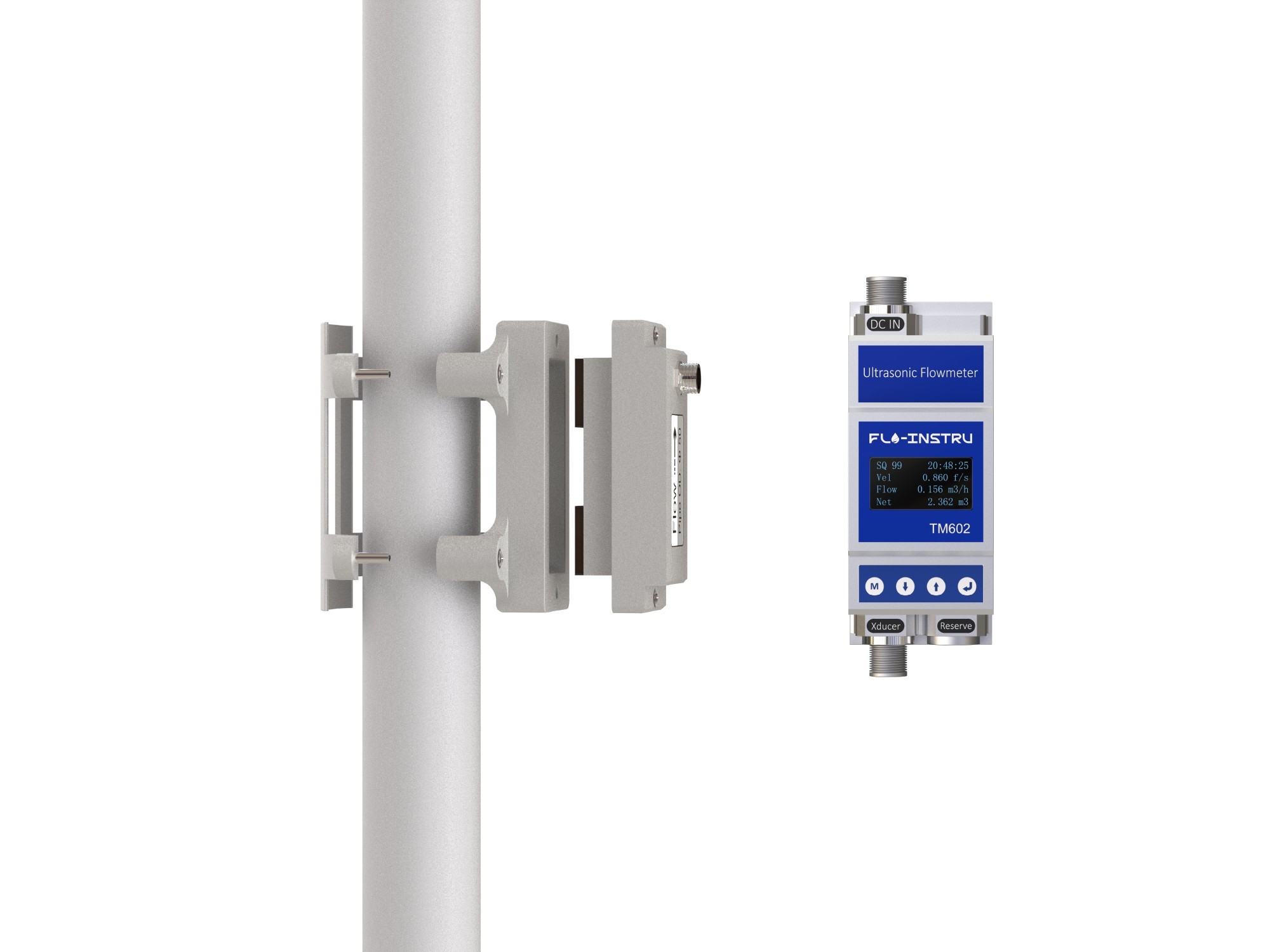 TM602 Ultrasonic Flow Meter Non-Intrusive No Pressure Loss Easy ...