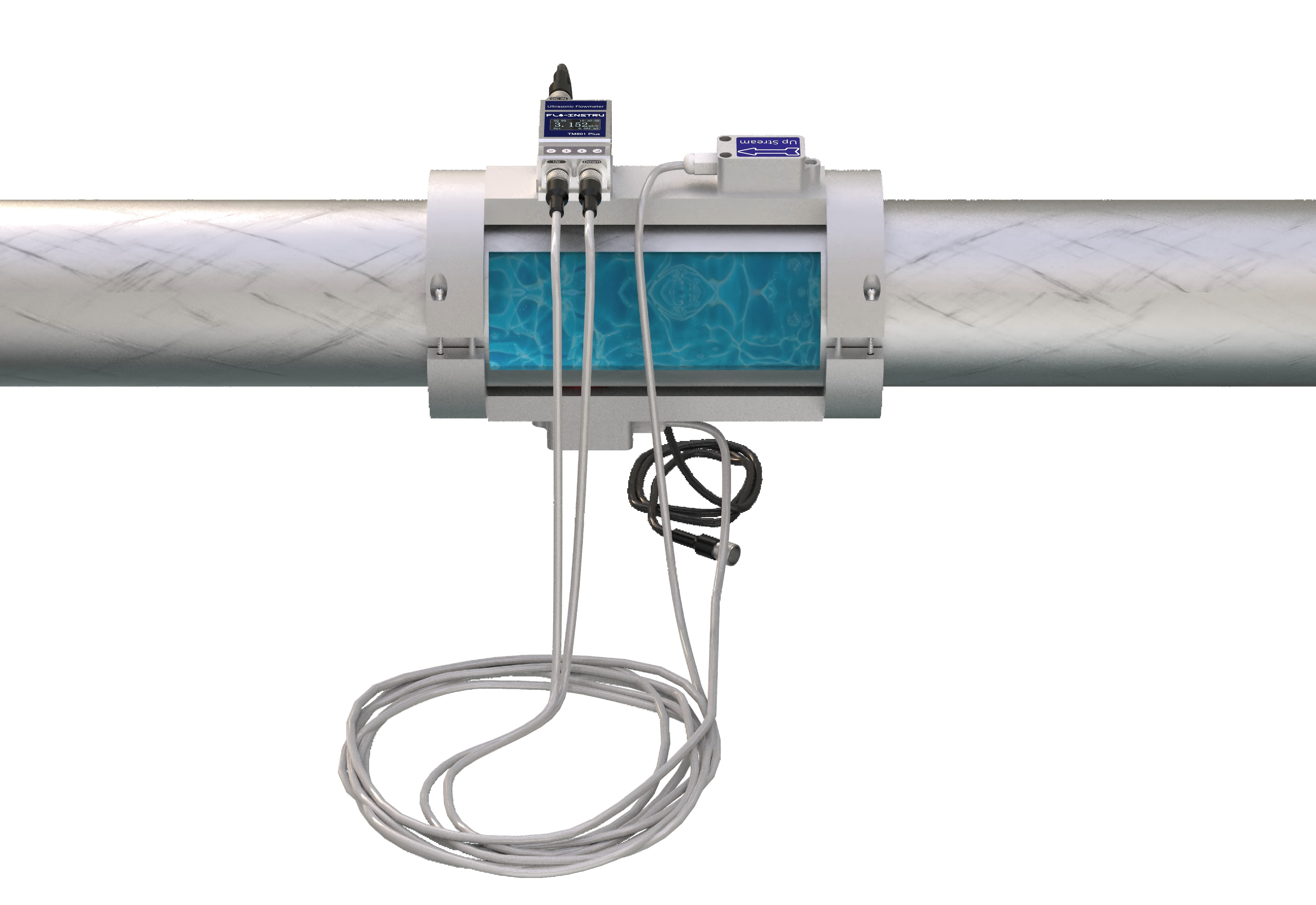 24V DC RS485 Clamp-on Compact Type Ultrasonic Flow Meters For HVAC ...