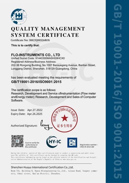 China Flo-Instruments Co., Ltd quality control